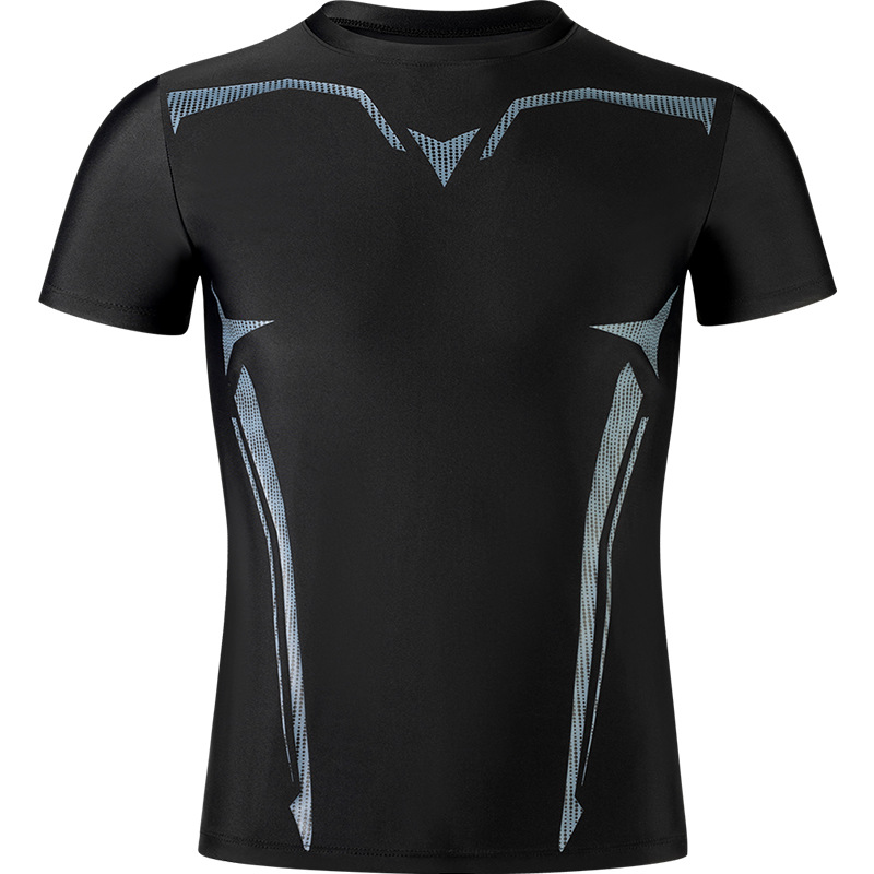 Áo Bơi Nam Cộc Tay Chống Nắng Chống Đen Da Y878 Đen